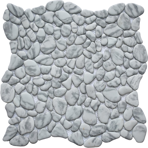 Grey Matte Recycled Glass Pebble Tile – Pebble Tile Mosaics
