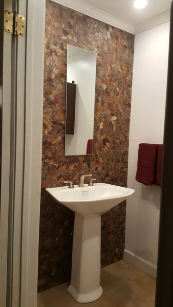 Sliced Red Pebble Tile – Pebble Tile Mosaics