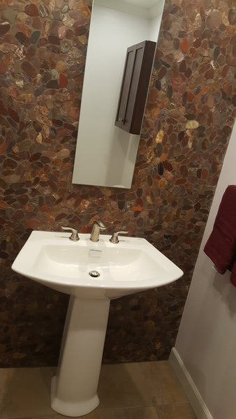 Sliced Red Pebble Tile – Pebble Tile Mosaics