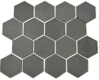 3" Basalt Hex Mosaic – Pebble Tile Mosaics