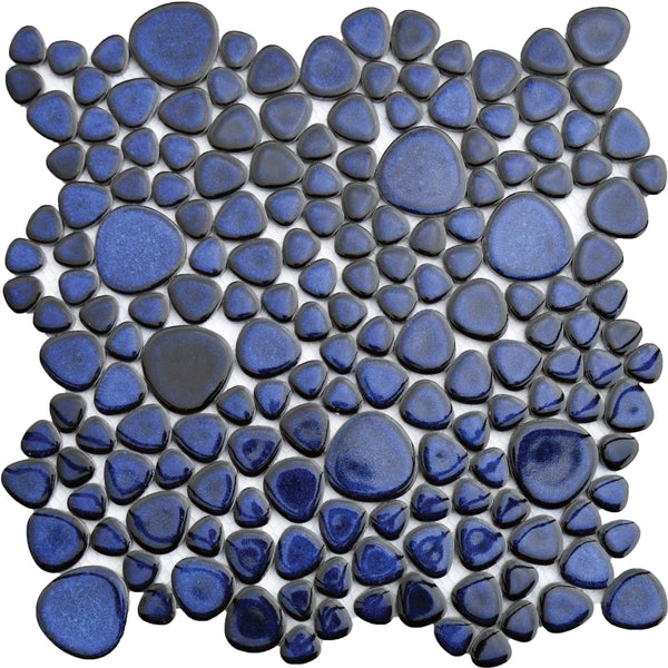 Porcelain Cobalt Pebble Tile – Pebble Tile Mosaics